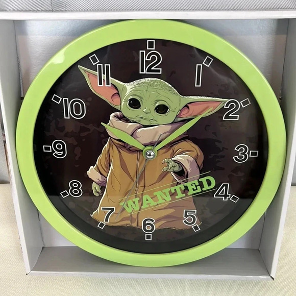 Wall Decor | New Star Wars The Mandalorian Grogu Wanted Wall Clock ...